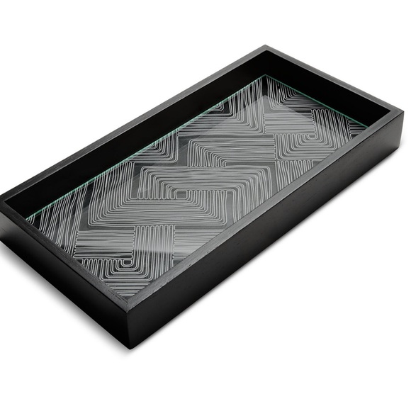 Hotel Collection | Other | Hotel Collection Small Wood Glass Serve Tray ...